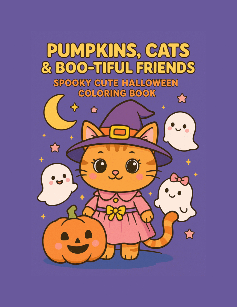 Halloween Coloring Book Pages – Instant Download PDF – Cute Pumpkins ...